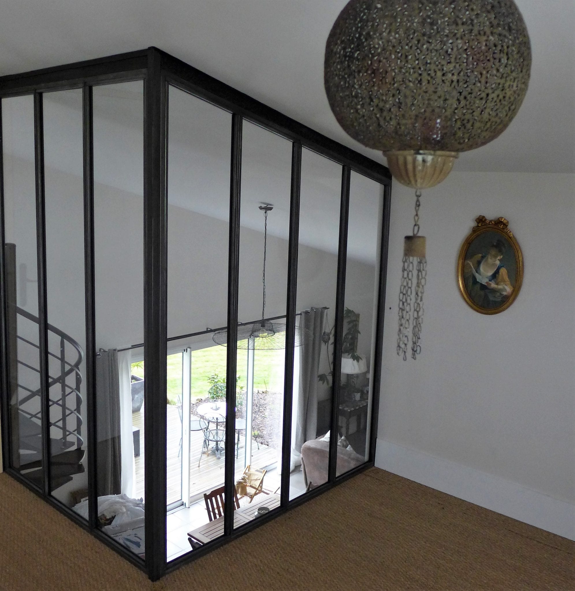 Verrière acier type atelier - Matières grises